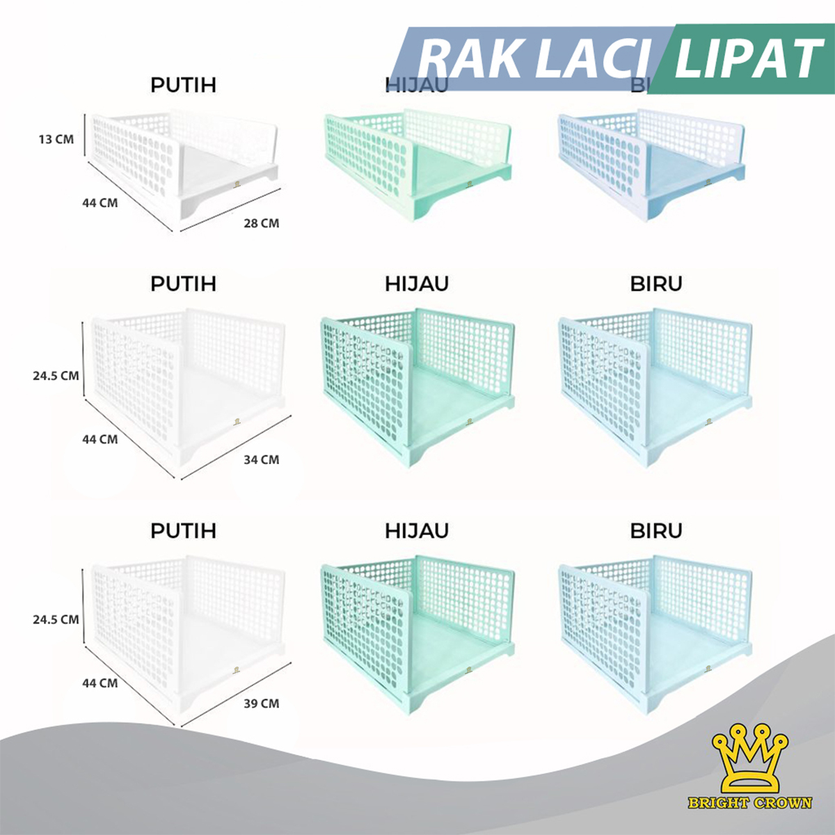 Jual Bright Crown Laci Lipat Rak Baju Storage Susun / Rak Geser ...