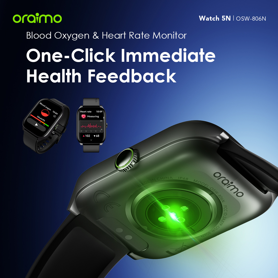 Jual (NEW LAUNCH) oraimo Watch 5N Smartwatch OSW-806N Jam Tangan Pintar ...