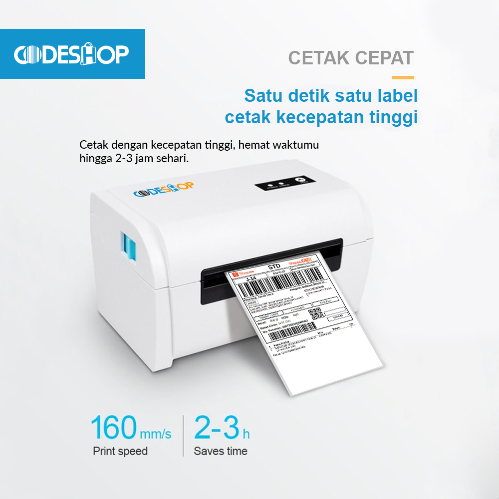 Jual Codeshop CB-160BT Printer Barcode Thermal USB Bluetooth Cetak Resi | Shopee Indonesia