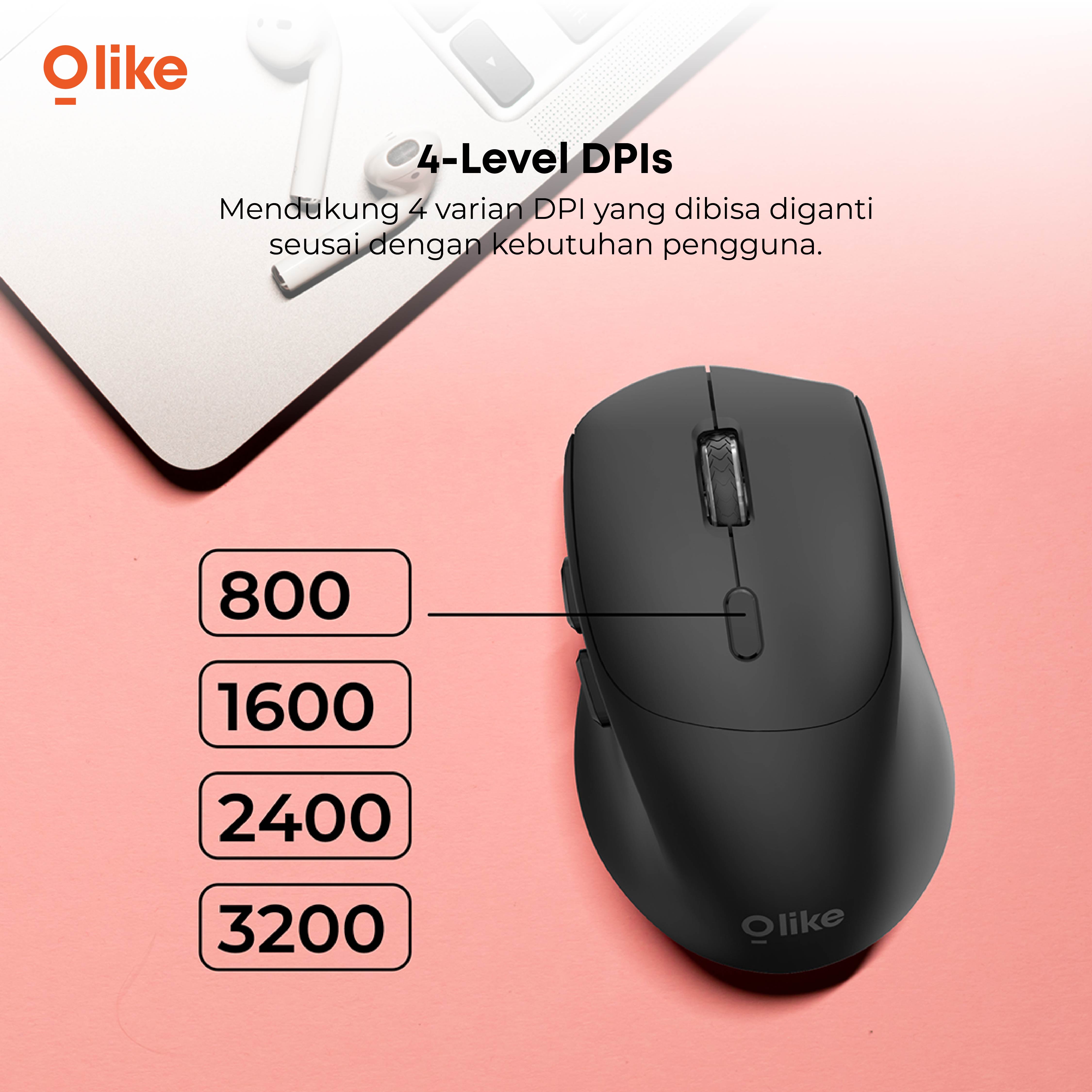 Jual Olike Mouse Wireless Silent Click 2.4GHz Optical 3200DPI Receiver ...