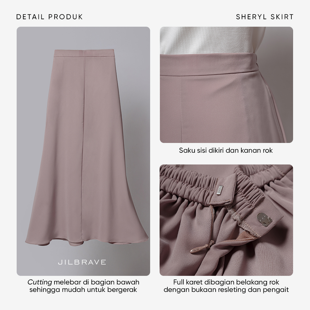 Jual JILBRAVE Sheryl Skirt Rok Panjang Slip Skirt Clean Look Cutting ...