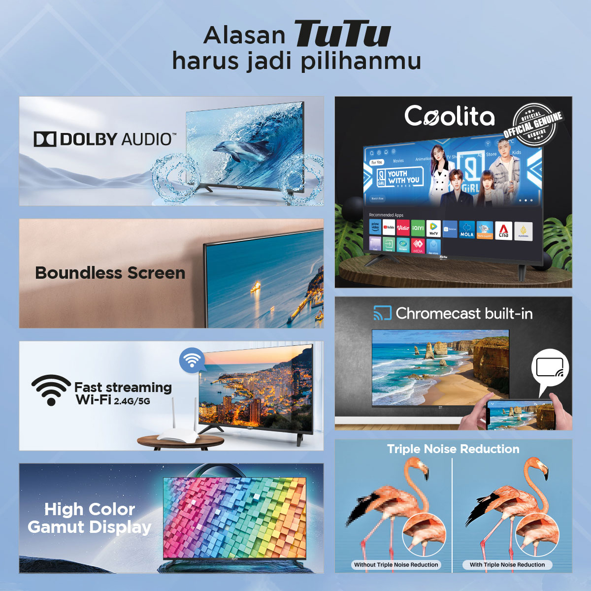 Jual TUTU Smart TV 32 inch - Coolita - Full HD - Dolby Audio - WiFi ...
