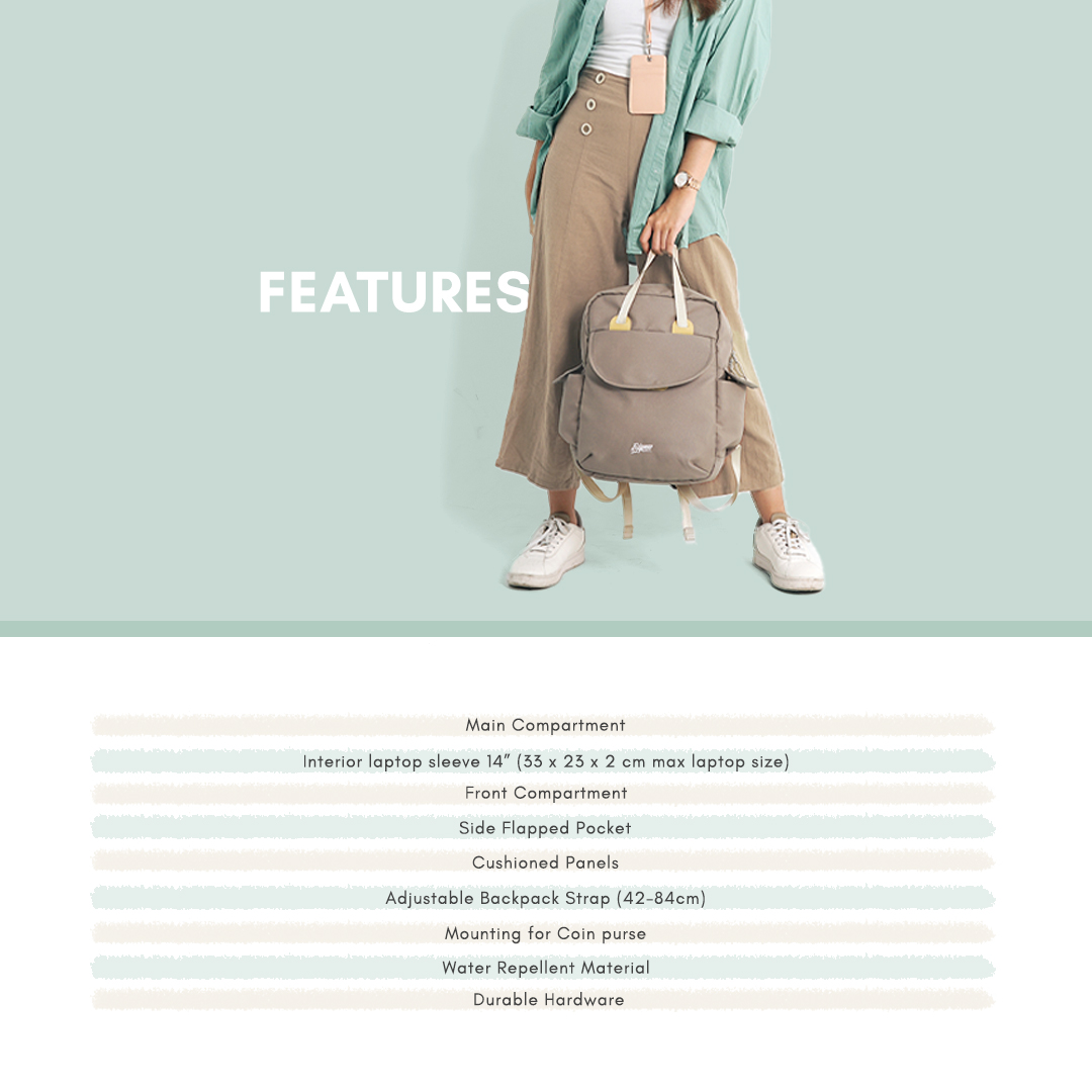 Jual Bigmo Tas Ransel Wanita Water Resistant Water Proof Tara Grey ...