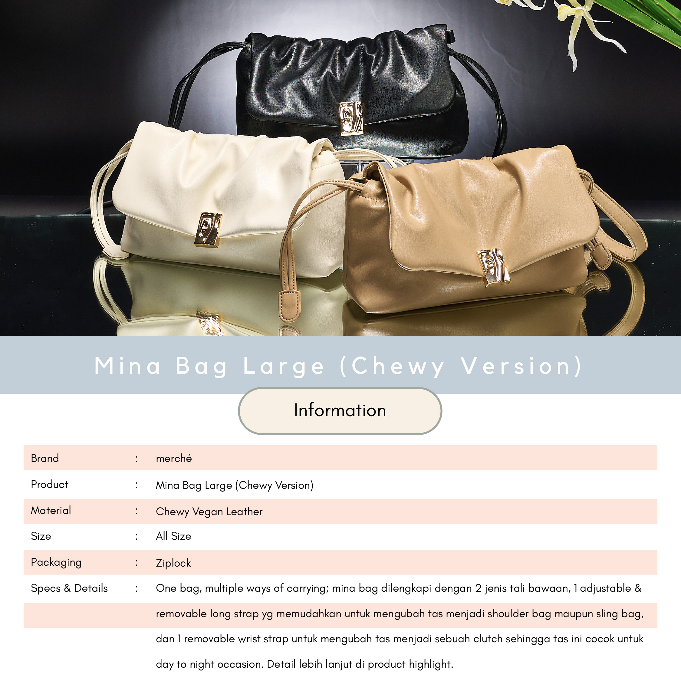 Jual Merche Tas Wanita Mina Large Chewy | Shopee Indonesia