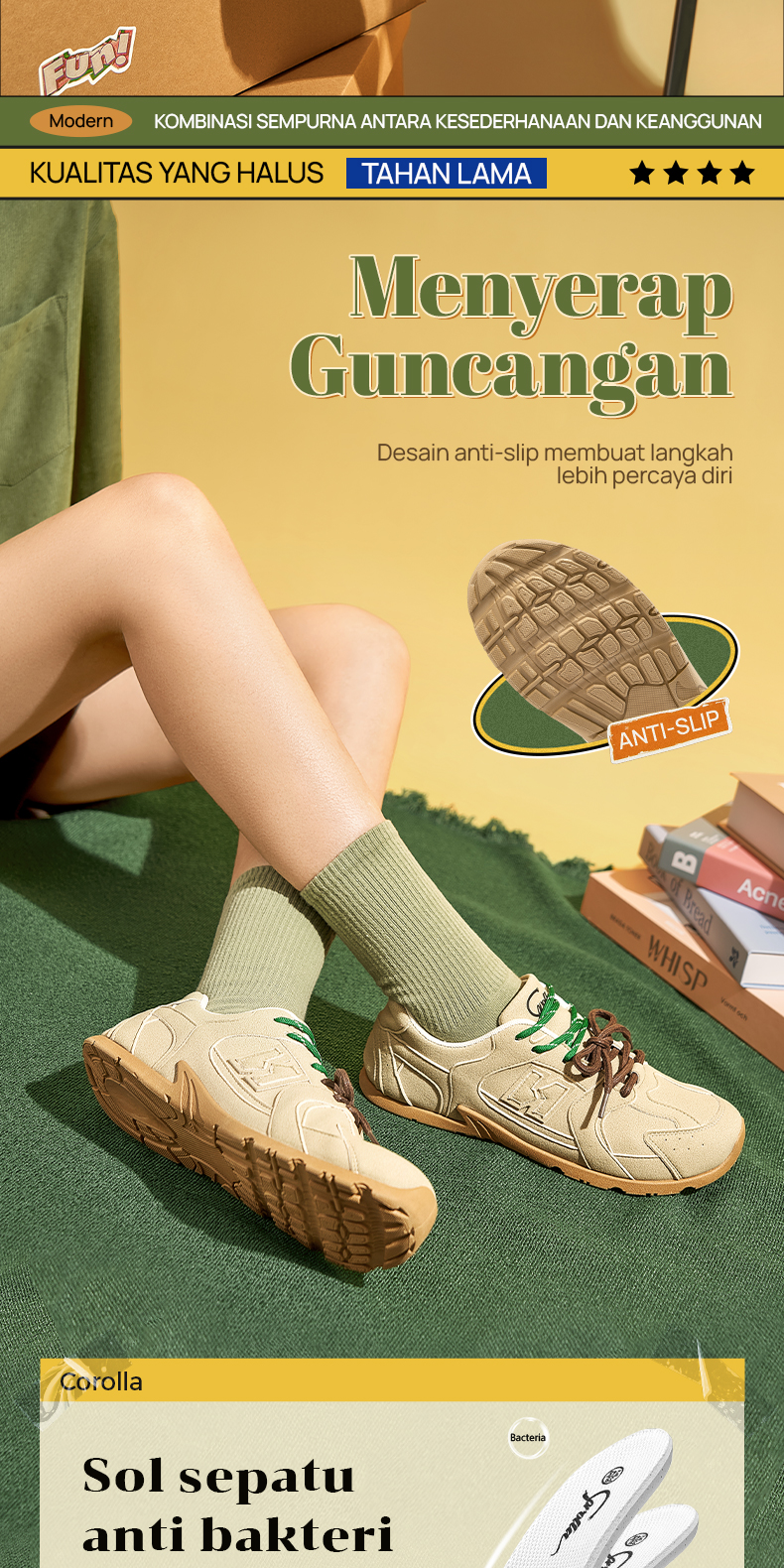 Jual COROLLA Sepatu Sneakers Wanita Sol Lembut Anti-Slip Fashion ...