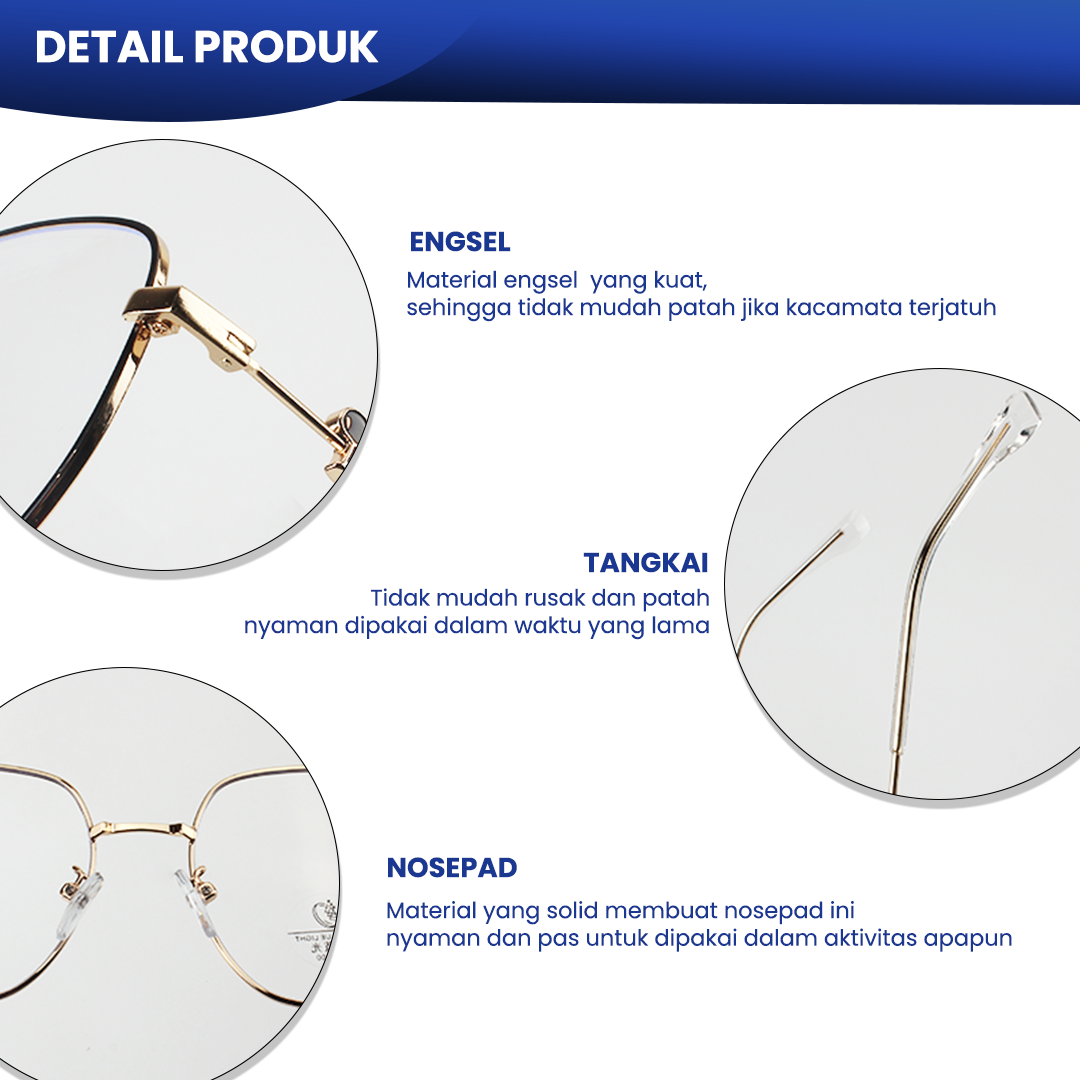 Jual IOOI Eyewear - Frame Kacamata Kotak Metal TR Bisa Custom Minus ...