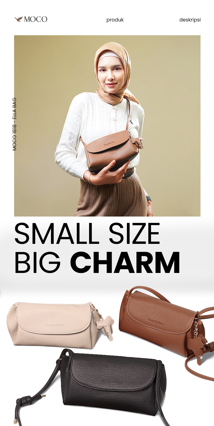 Jual 【Ella Bag】MOCO Fashion Tas Sling Bag Wanita Tali Selempang Mini Lucu dengan Bag Charm 1818 ...