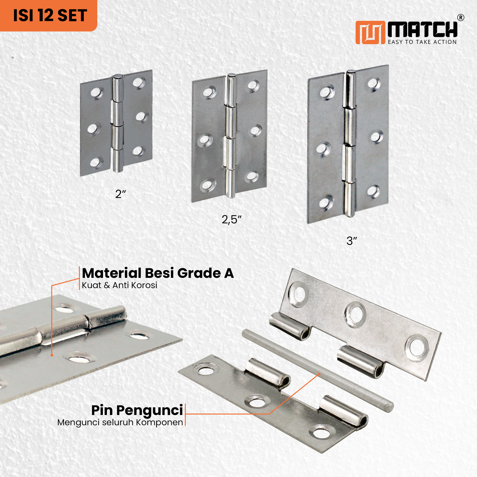 Jual MATCH Engsel Besi Pintu Jendela Engsel Rumah Silver Murah Gratis ...