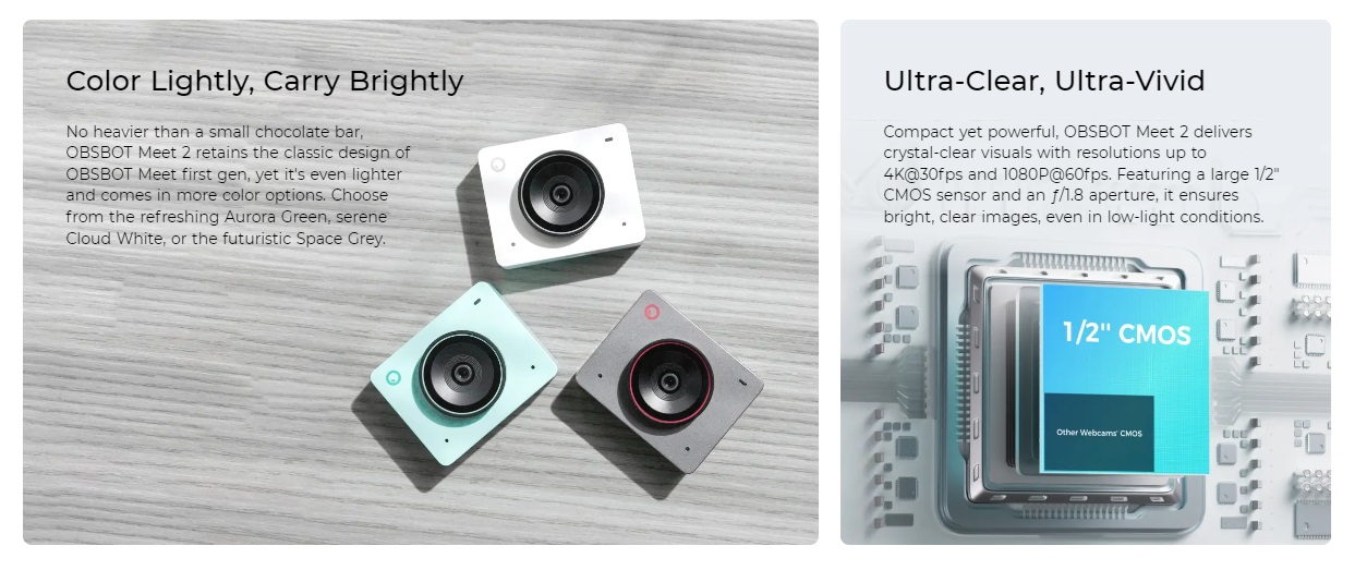 Jual OBSBOT Meet 2 AI-Powered 4K Streaming Camera - SPACE GREY | Shopee ...