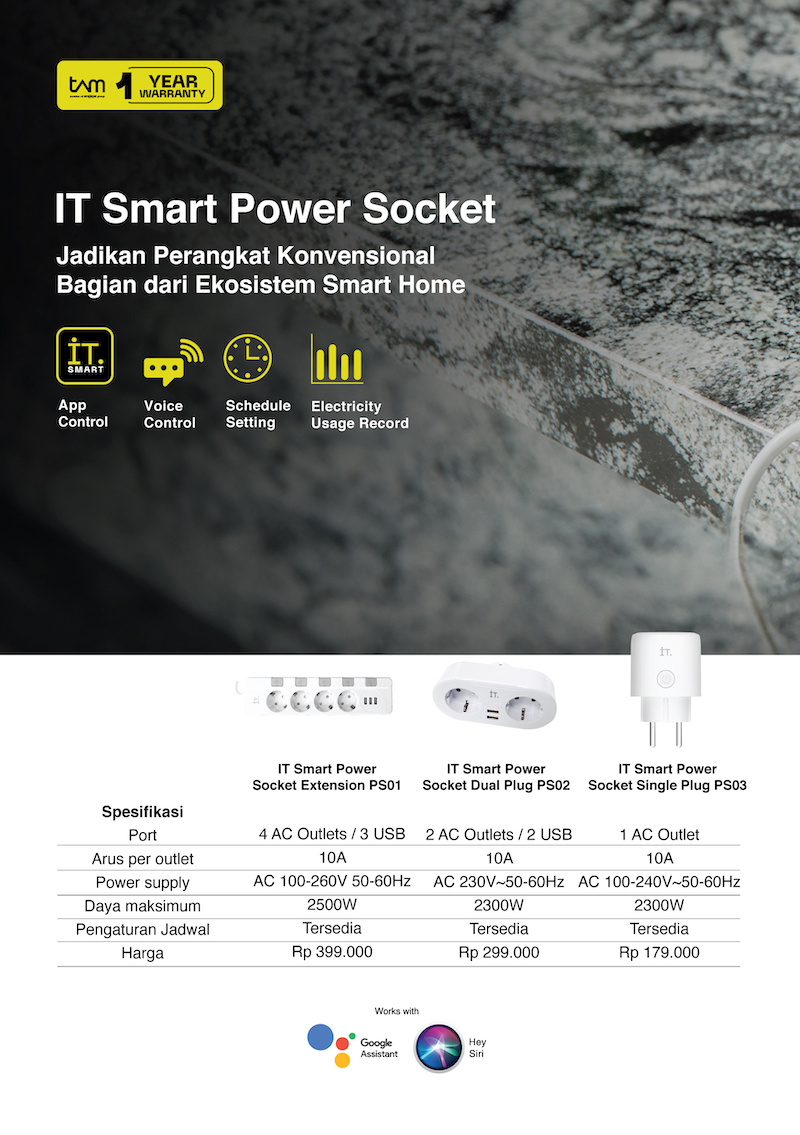Jual IT Smart Dual Plug PS02 - 2 Power Port 2 Port USB - White | Shopee ...