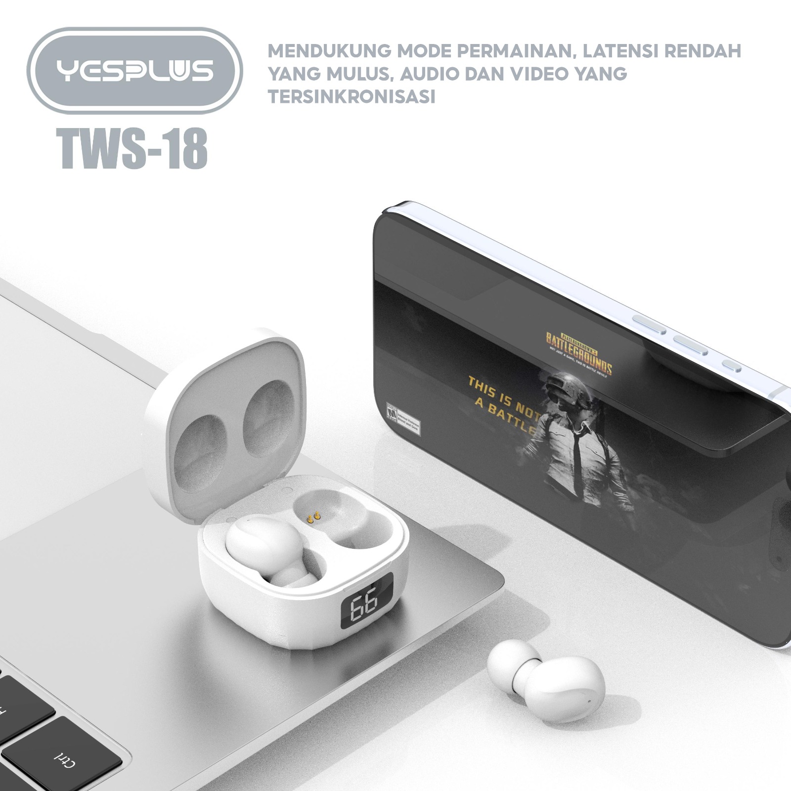 Jual Headset Bluetooth YESPLUS TWS-18 Wireless 5.2 Earphone Airbuds ...