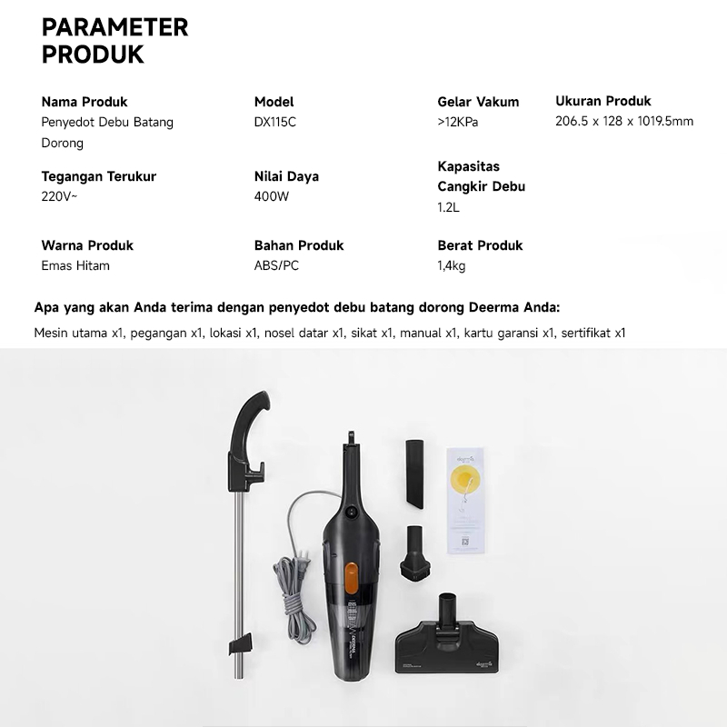 Jual DEERMA - DX115C Handheld 2in1 Silent Vacuum Cleaner Penghisap Debu ...