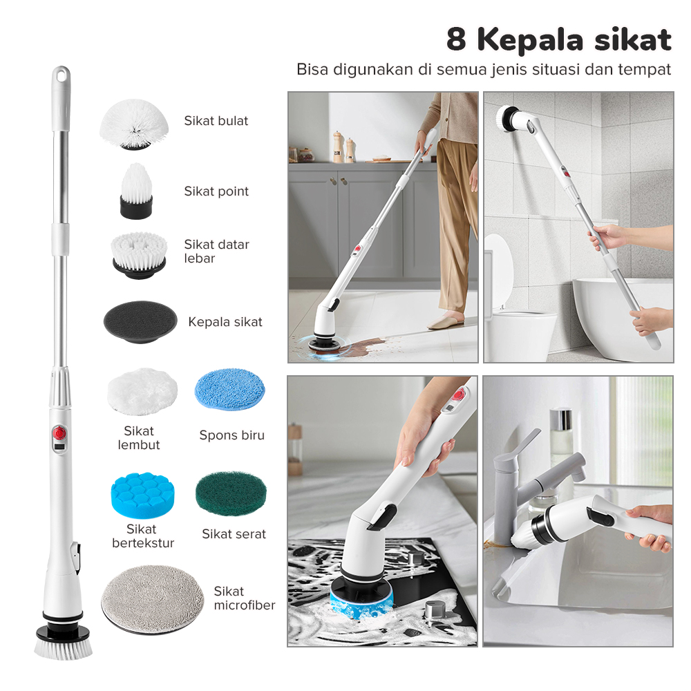 Jual COOGER Sikat Pembersih Elektrik 8IN1 Portable Electric Cleaning ...