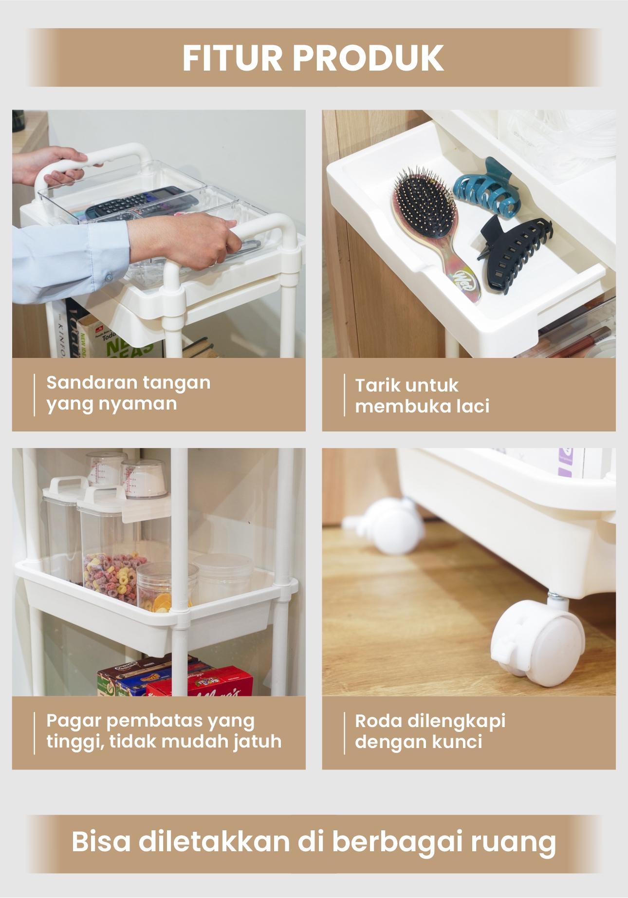 Jual PIRA - RAKI PKT3 Rak Troli 3 Susun / Rak Plastik Serbaguna dengan ...