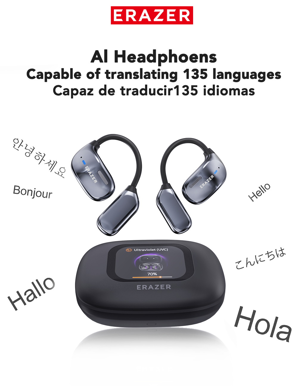 Jual Lenovo ERAZER XF23 Headset Bluetooth 5.4 OWS TWS AI Smart ...