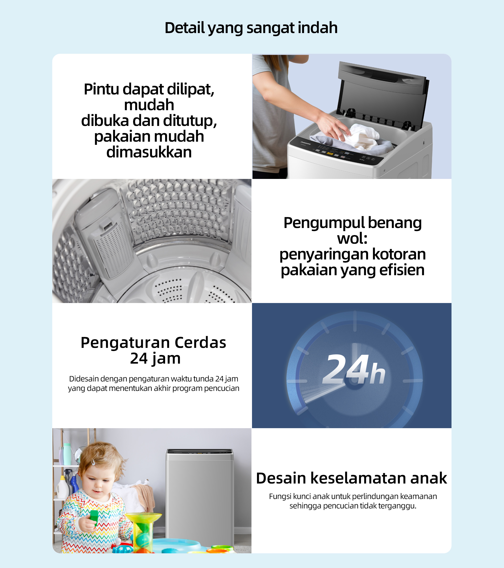 Jual Changhong Mesin Cuci 1 Tabung Top Loading 8Kg Washing Machine ...
