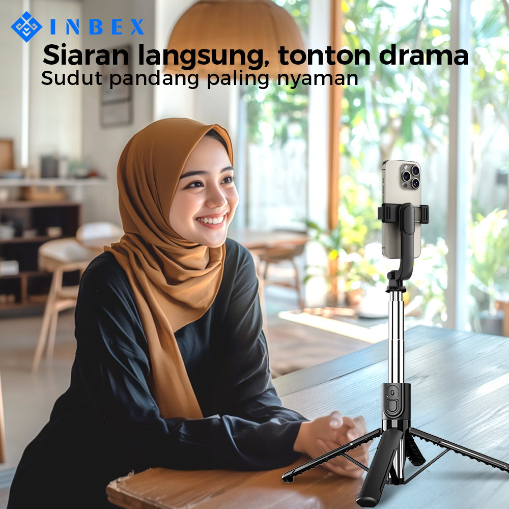 Jual INBEX QT100 Tongsis Tripod Bluetooth 1m Fill light PL4 Tripod ...