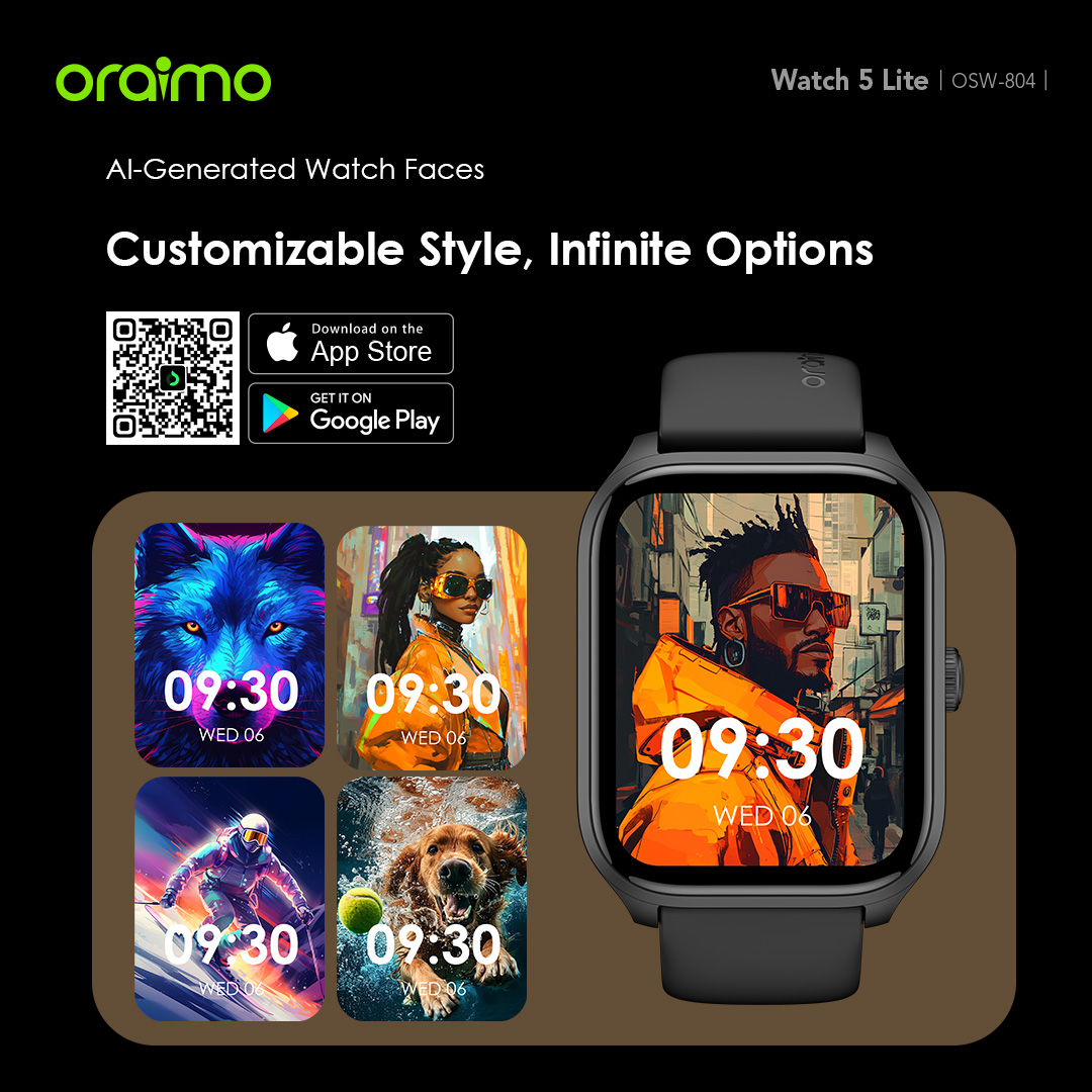 Jual (NEW LAUNCHING) oraimo Watch 5 Lite Smartwatch OSW-804 Jam Tangan ...