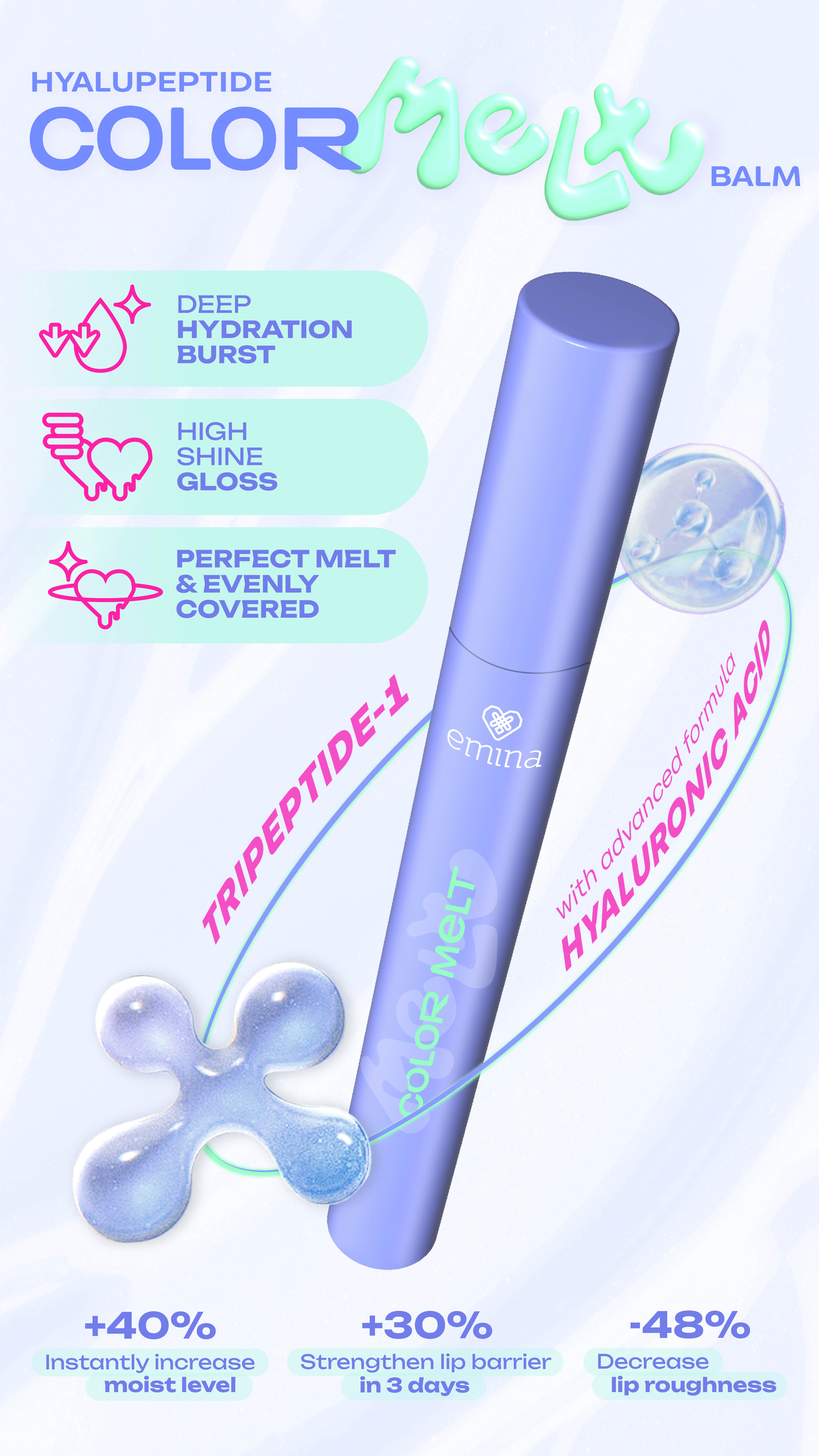 Jual NEW! Emina Hyalupeptide Color Melt Balm - Tinted Lip Balm ...