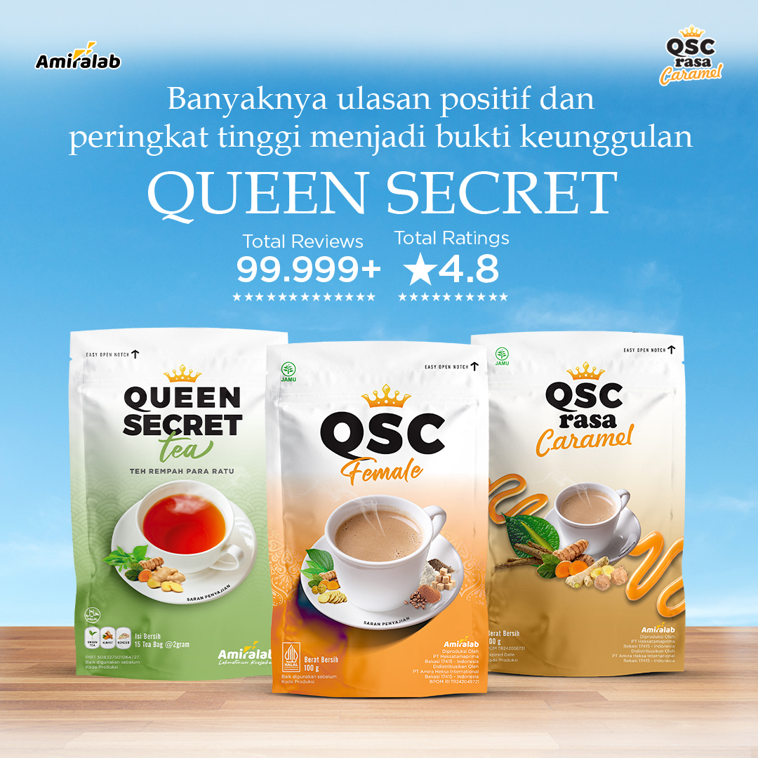 Jual PAKET HEMAT 2 POUCH (FREE SHAKER) AMIRALAB Queen Secret Coffee ...
