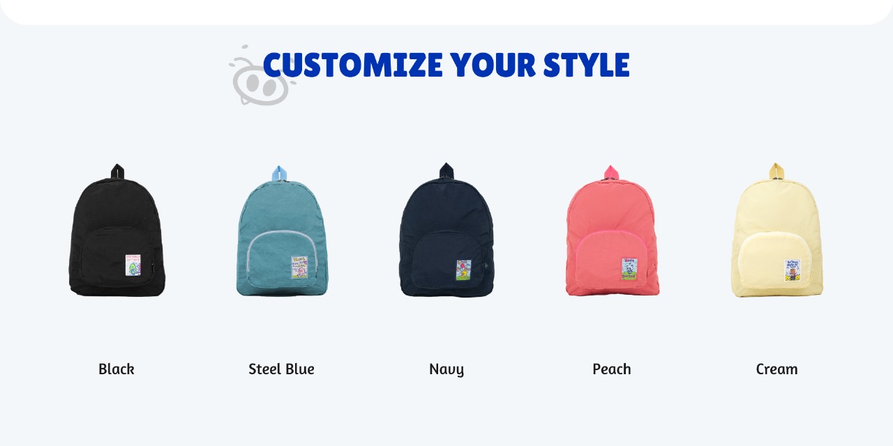 Jual CRSL Pigko Packo Backpack Steel Blue I Ransel I Foldable Backpack ...