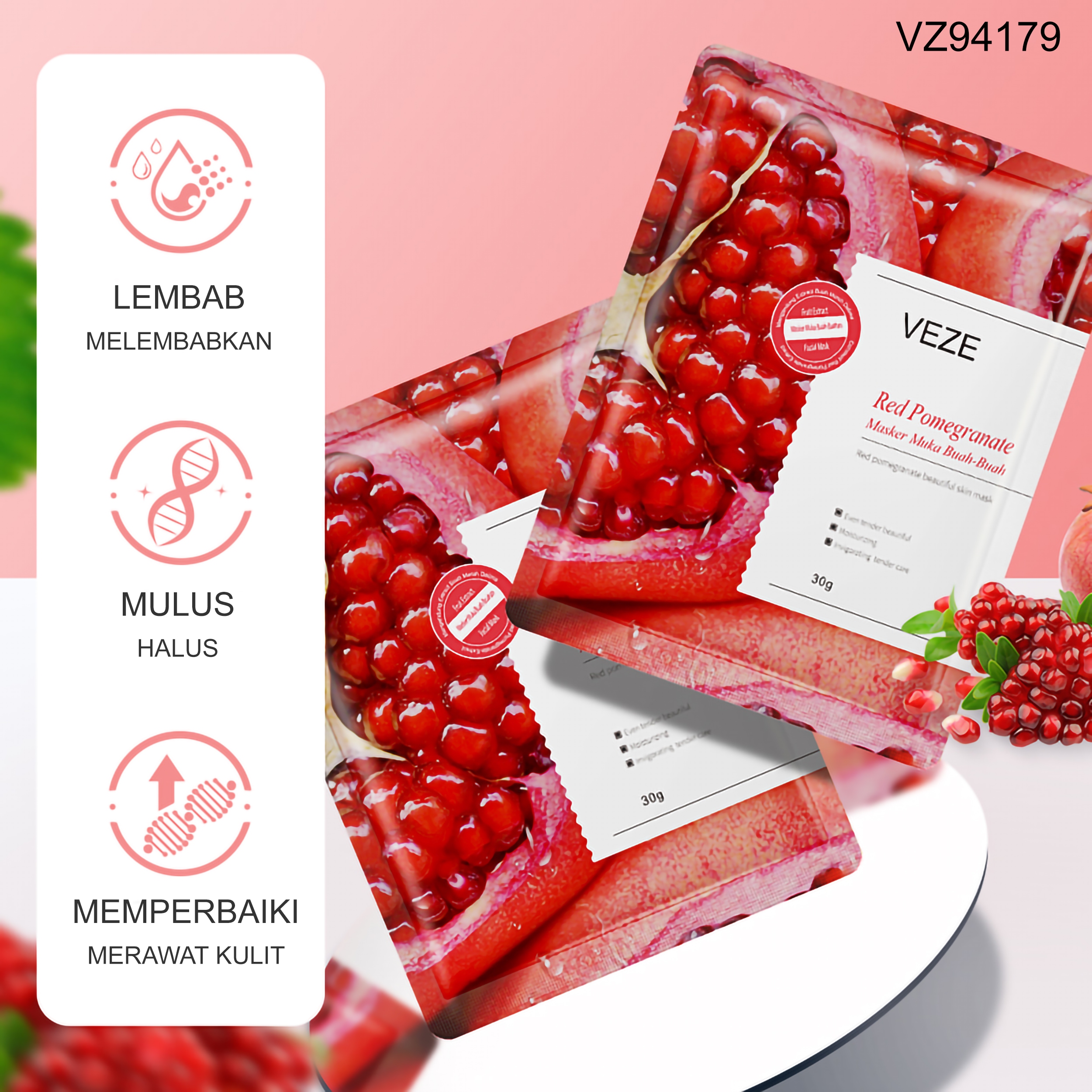 Jual [BPOM] - VEZE Fruit Mask Masker Wajah Natural Sheet Mask | Shopee ...