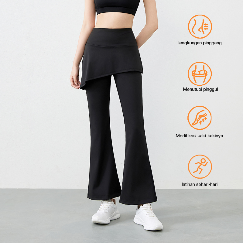 Jual RAGA Legging Cutbray Olahraga Wanit Celana Rok Pilates Yoga Flared ...