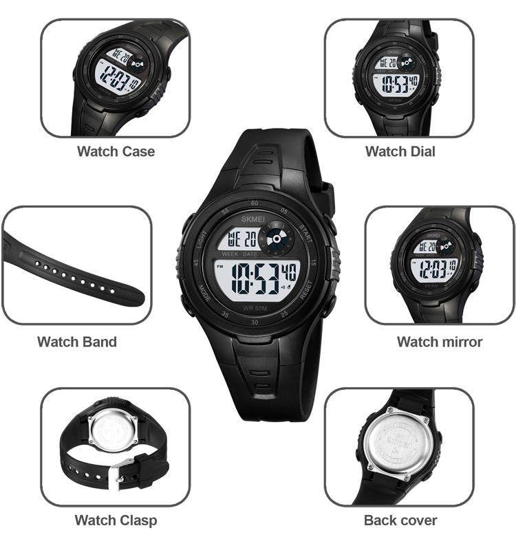 Jual Jam Tangan Digital Anak SKMEI 2280 Black Orange WATER RESIST 30M ...