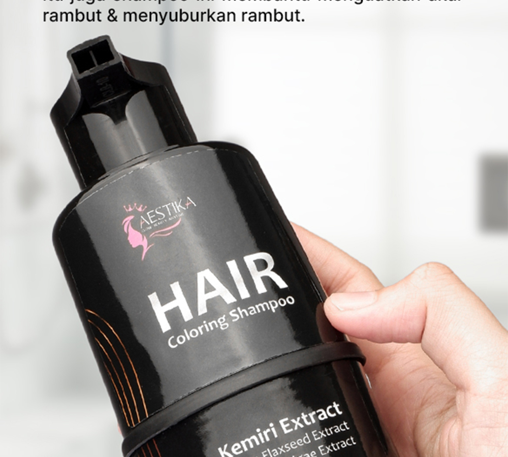 Jual Aestika Hair Coloring Shampo (Dark Brown) - Shampoo penutup uban ...