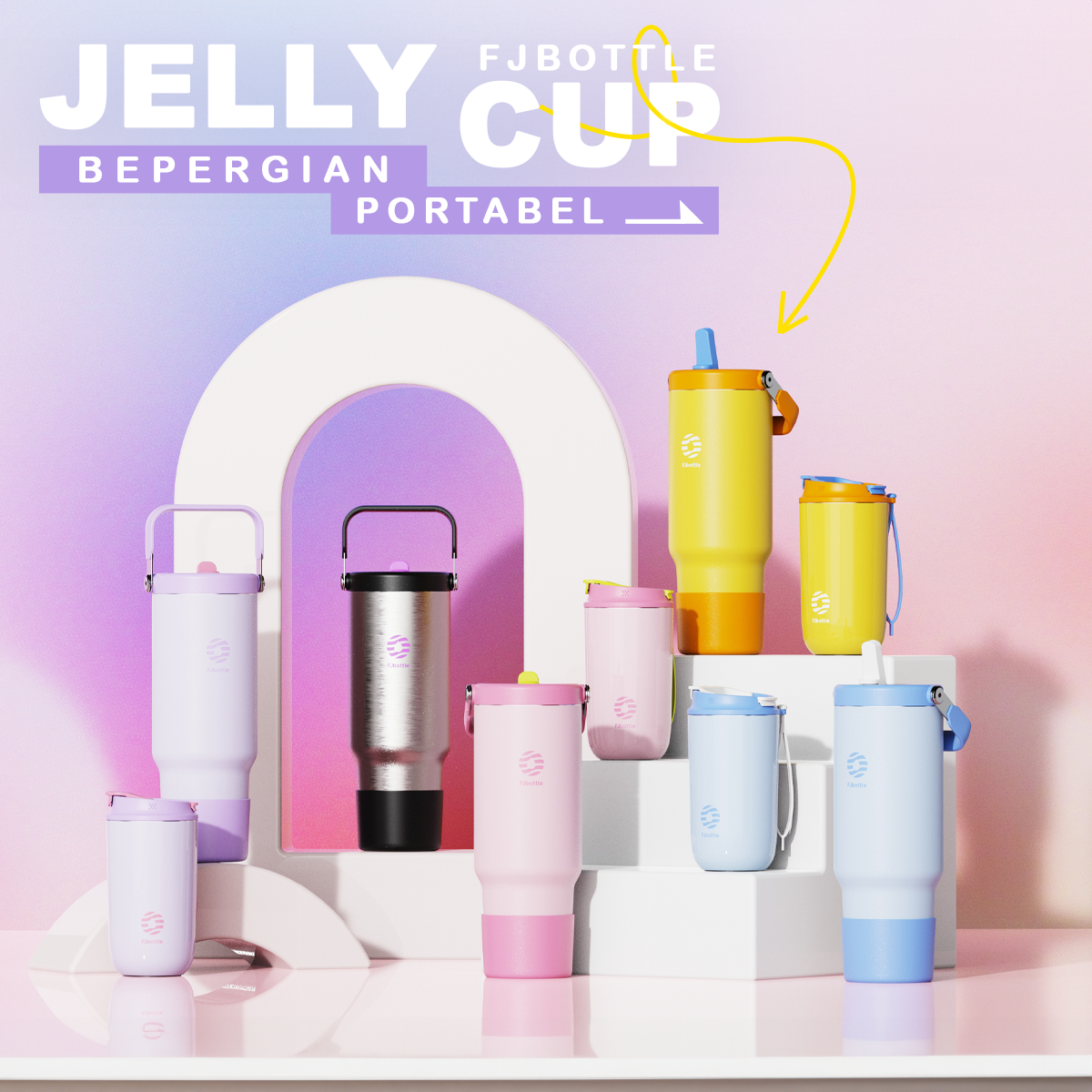 Jual FJBottle - SR2065 Botol Minum Tumbler Maxi Jelly Cup 1200ML Dengan ...