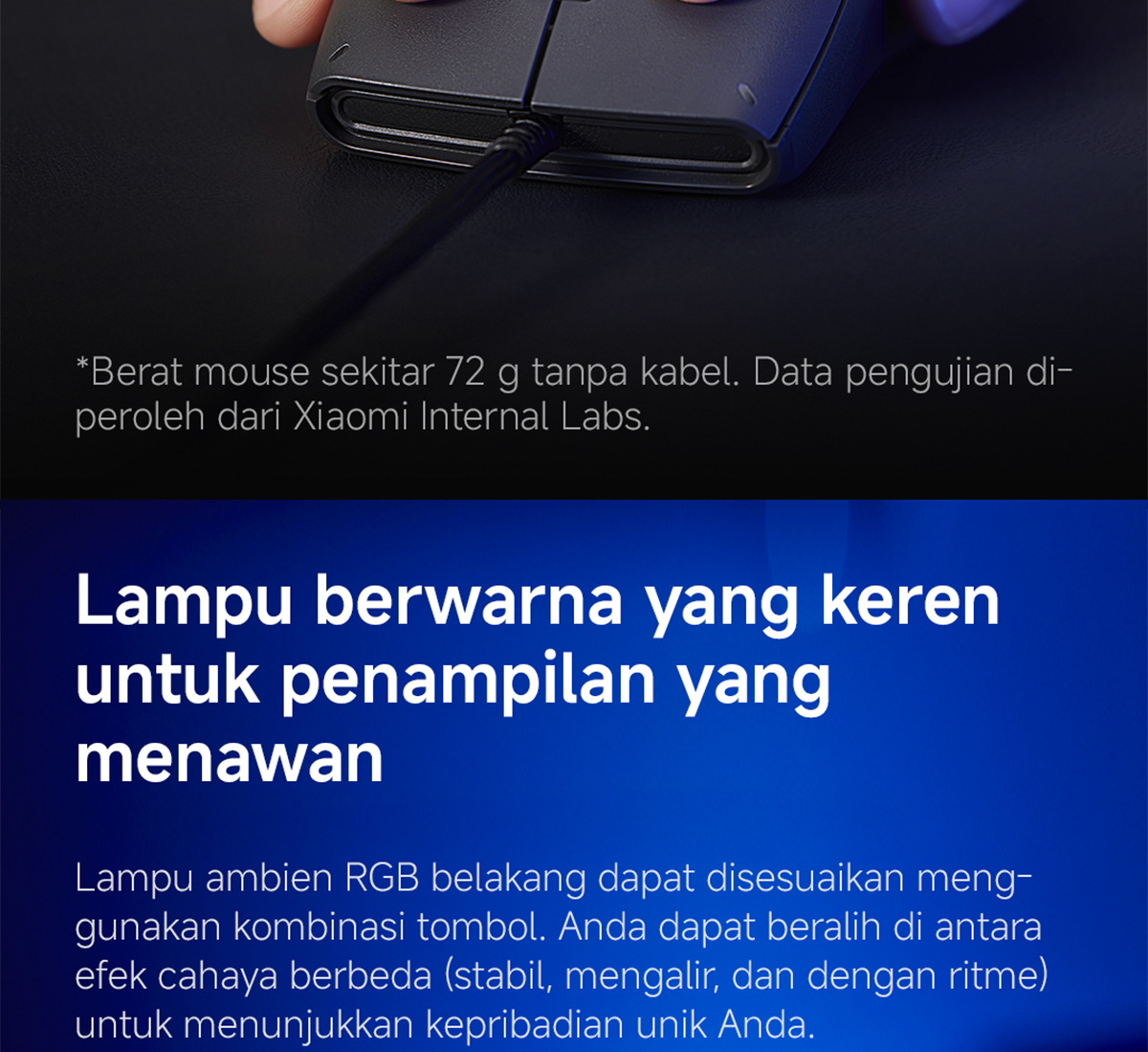 Jual Xiaomi Gaming Mouse Lite | Lampu ambien RGB | 5 tingkat DPI ...