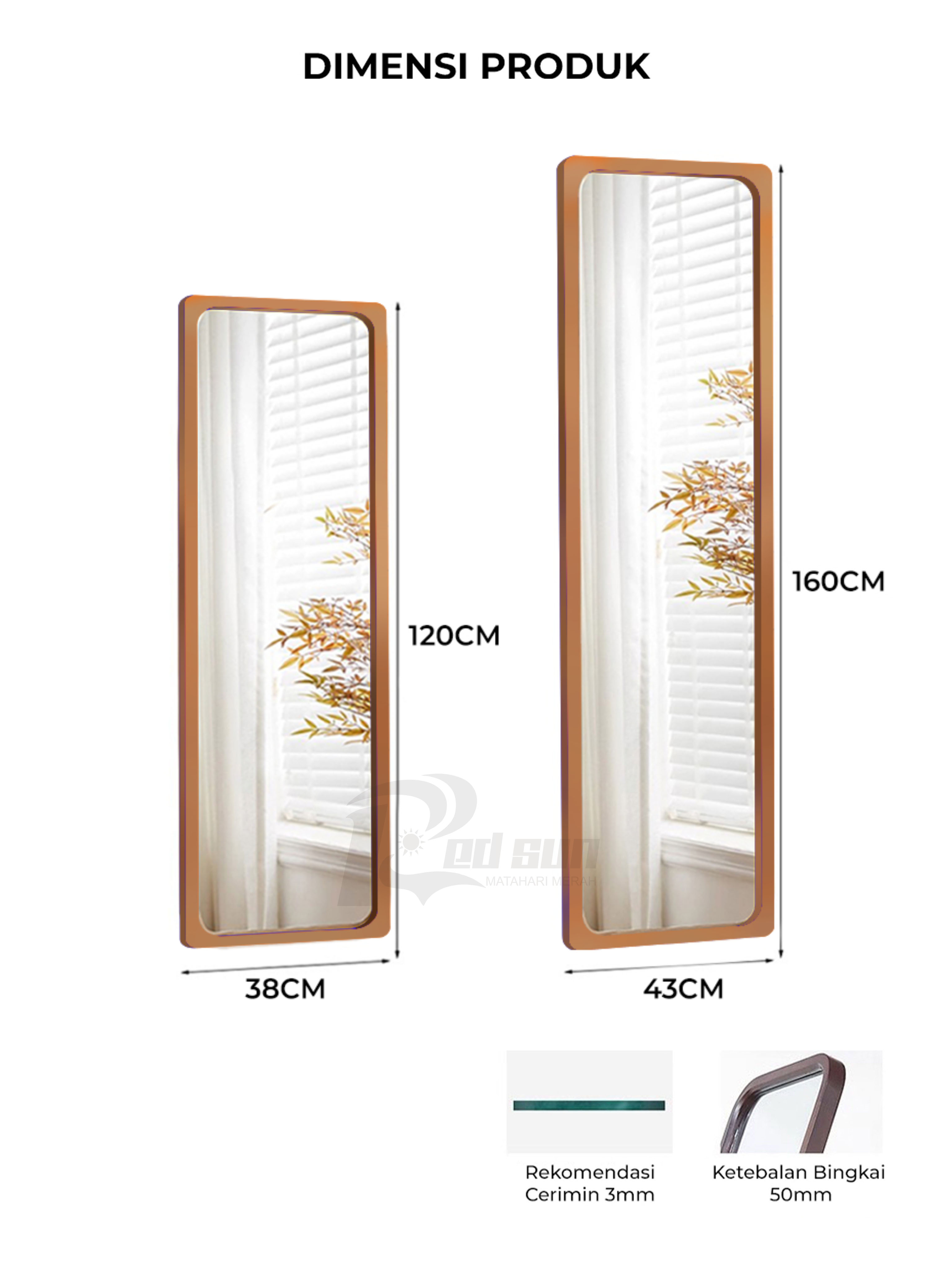 Jual standing mirror full body cermin full body Cermin Dinding Bingkai ...