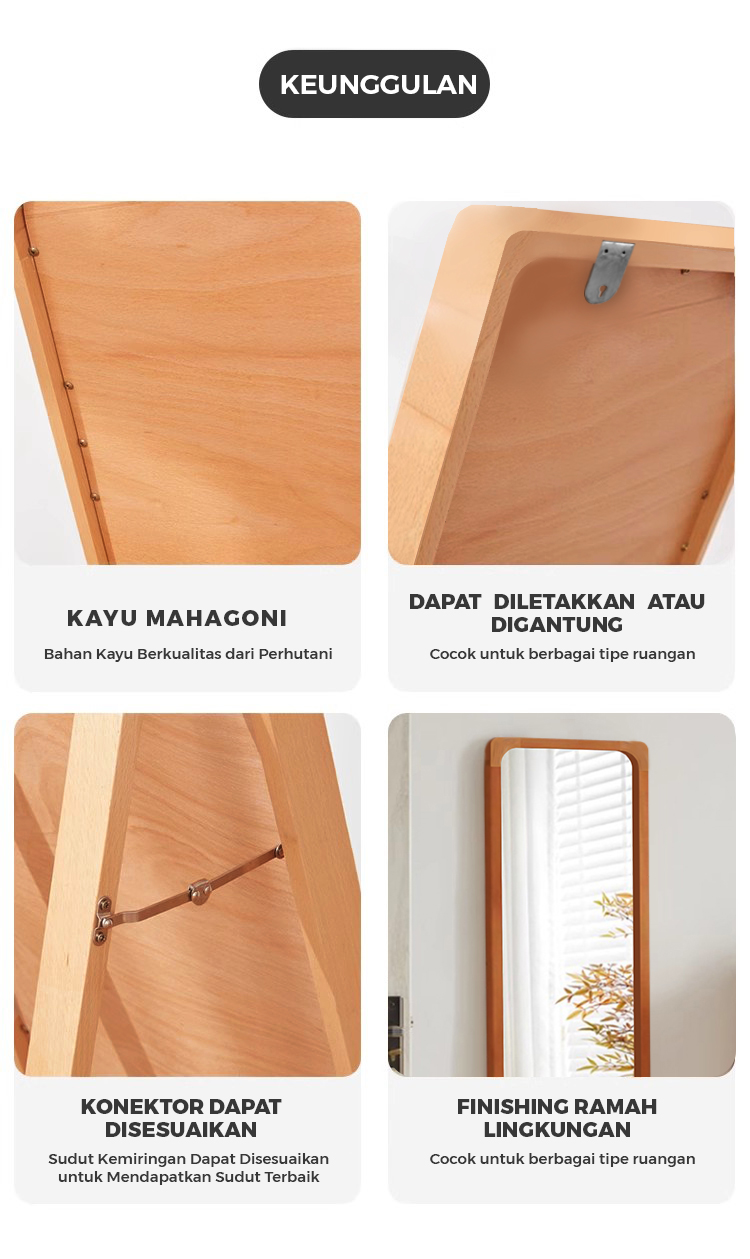 Jual standing mirror full body cermin full body Cermin Dinding Bingkai ...