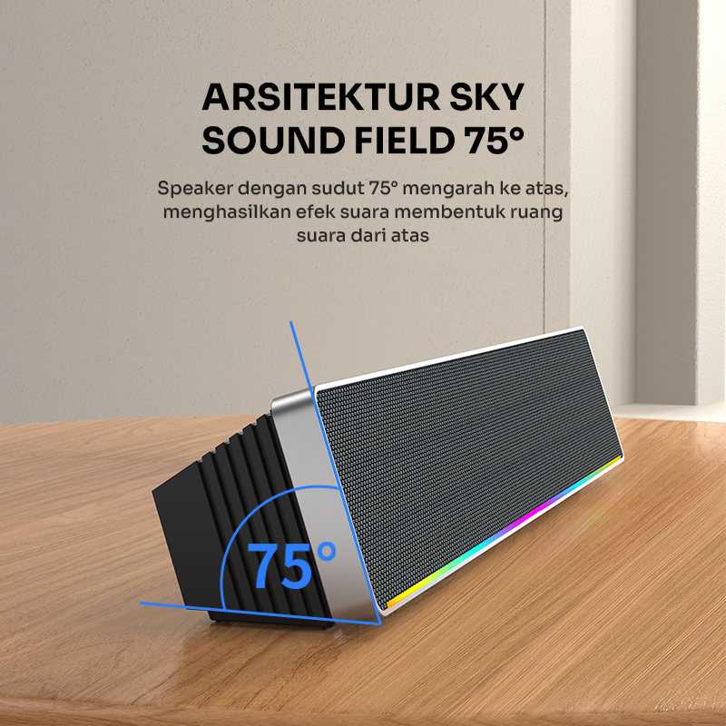 Jual ROBOT Soundbar Speaker RB680 Wireless 5.3 Sky Sound Field 75° Dual ...