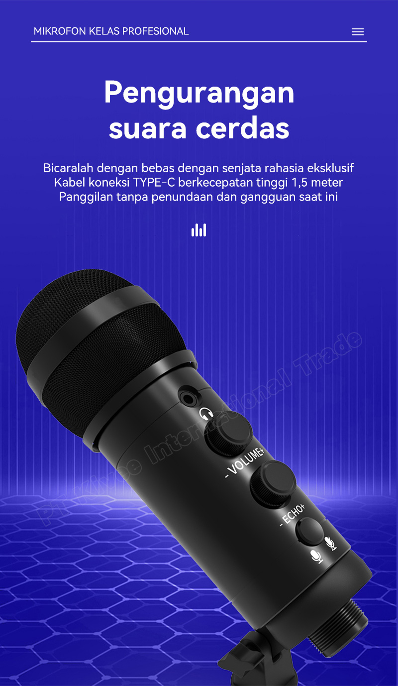 Jual KIVEE Microphone Condenser kabel with Tripod Stand & Pop Filter ...