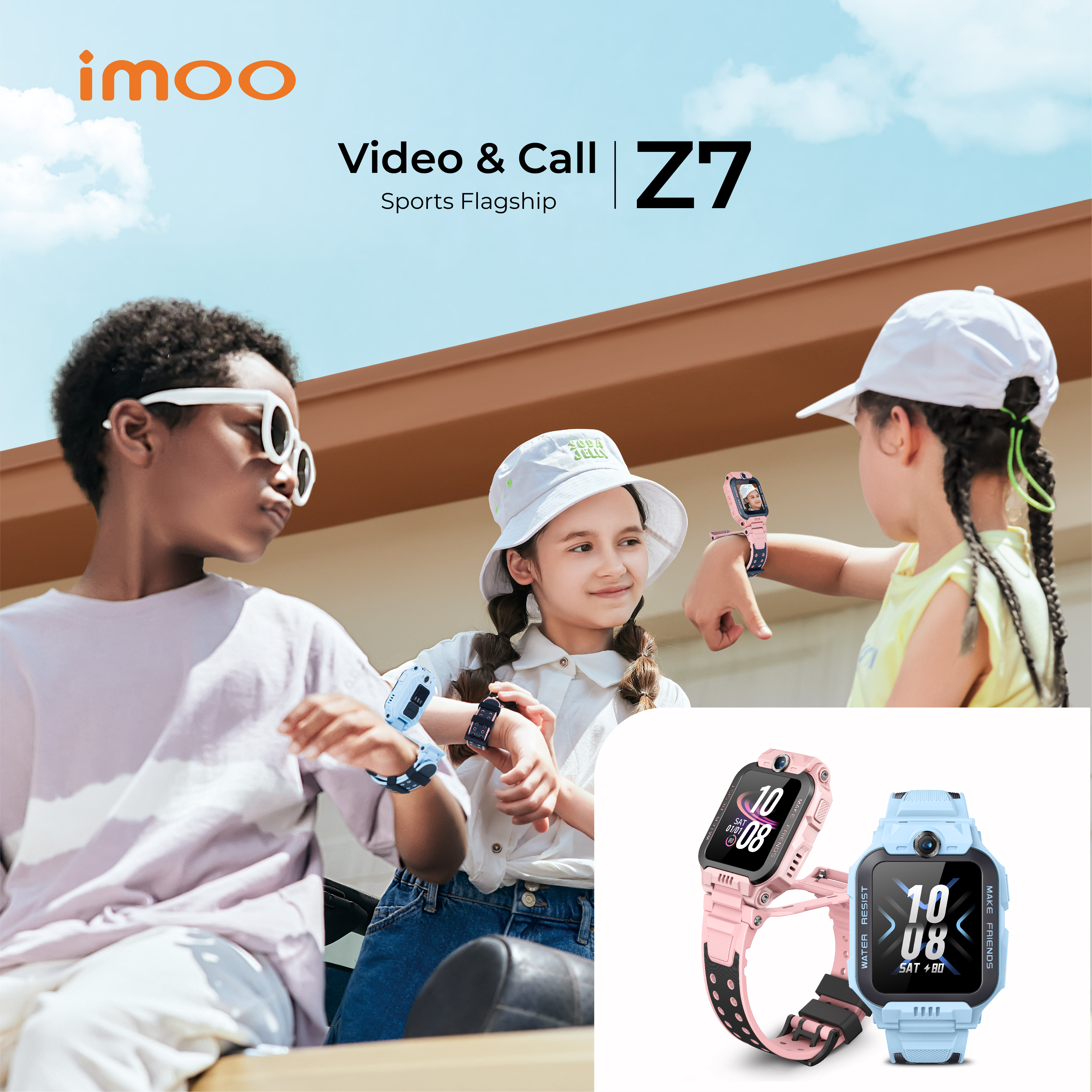 Jual imoo Watch Phone Z7 (Z6 UPGRADE) Front & Rear Dual Camera With Flip-Structure Long Standby ...