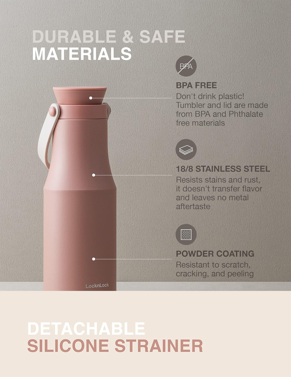 Jual LocknLock Metro Double Tumbler 470ml - LHC4202 | Shopee Indonesia