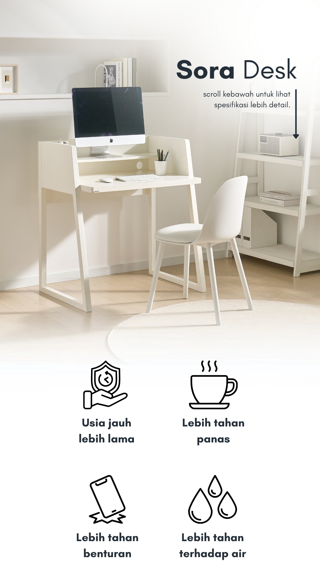 Jual Up Space Sora Desk / Meja Belajar Minimalis Modern / Meja Belajar ...