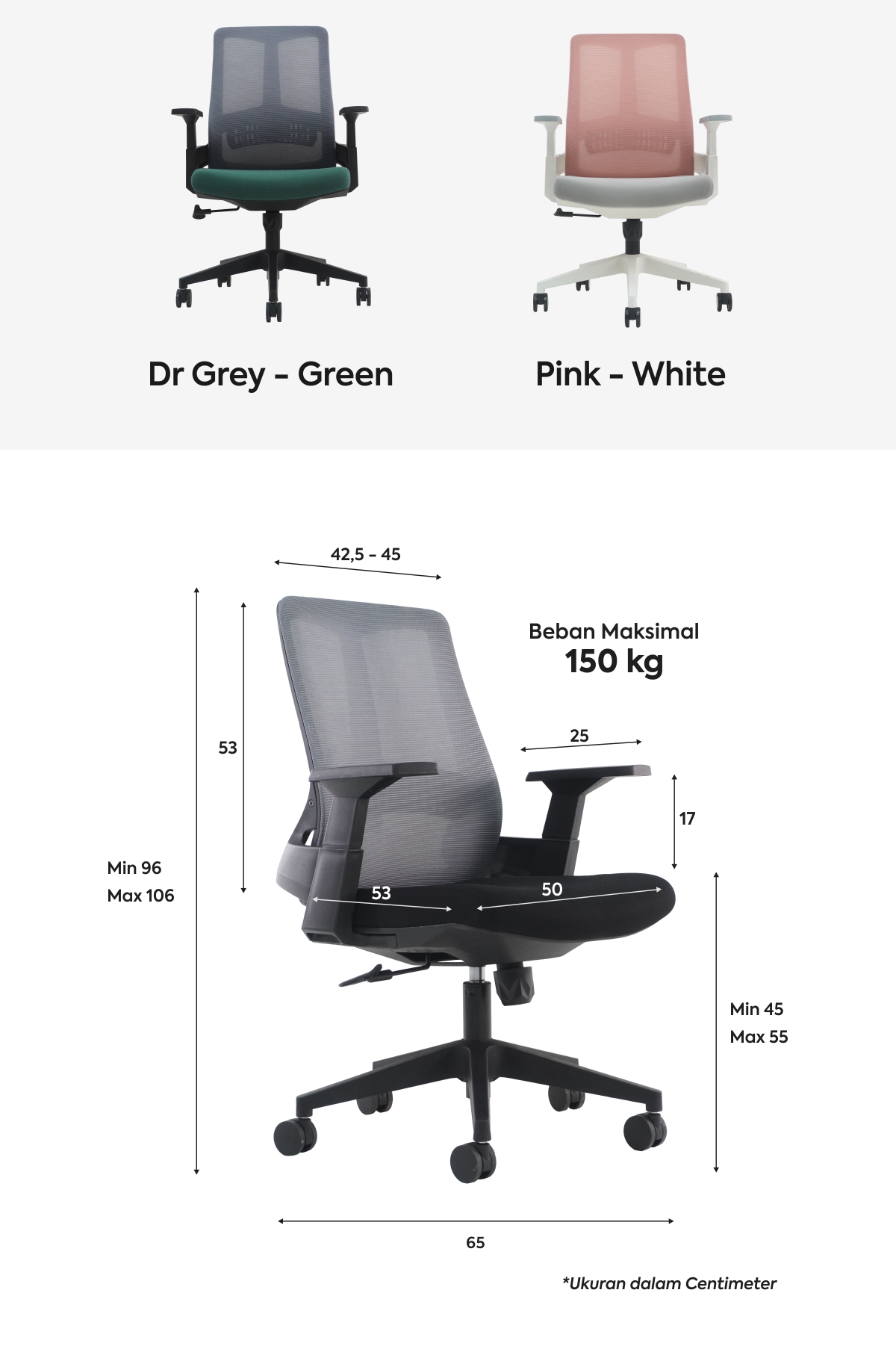 Jual Workdesign Ahsoka EC Kursi Kantor / Kursi Kerja Ergonomis dengan Lumbar Support | Shopee ...