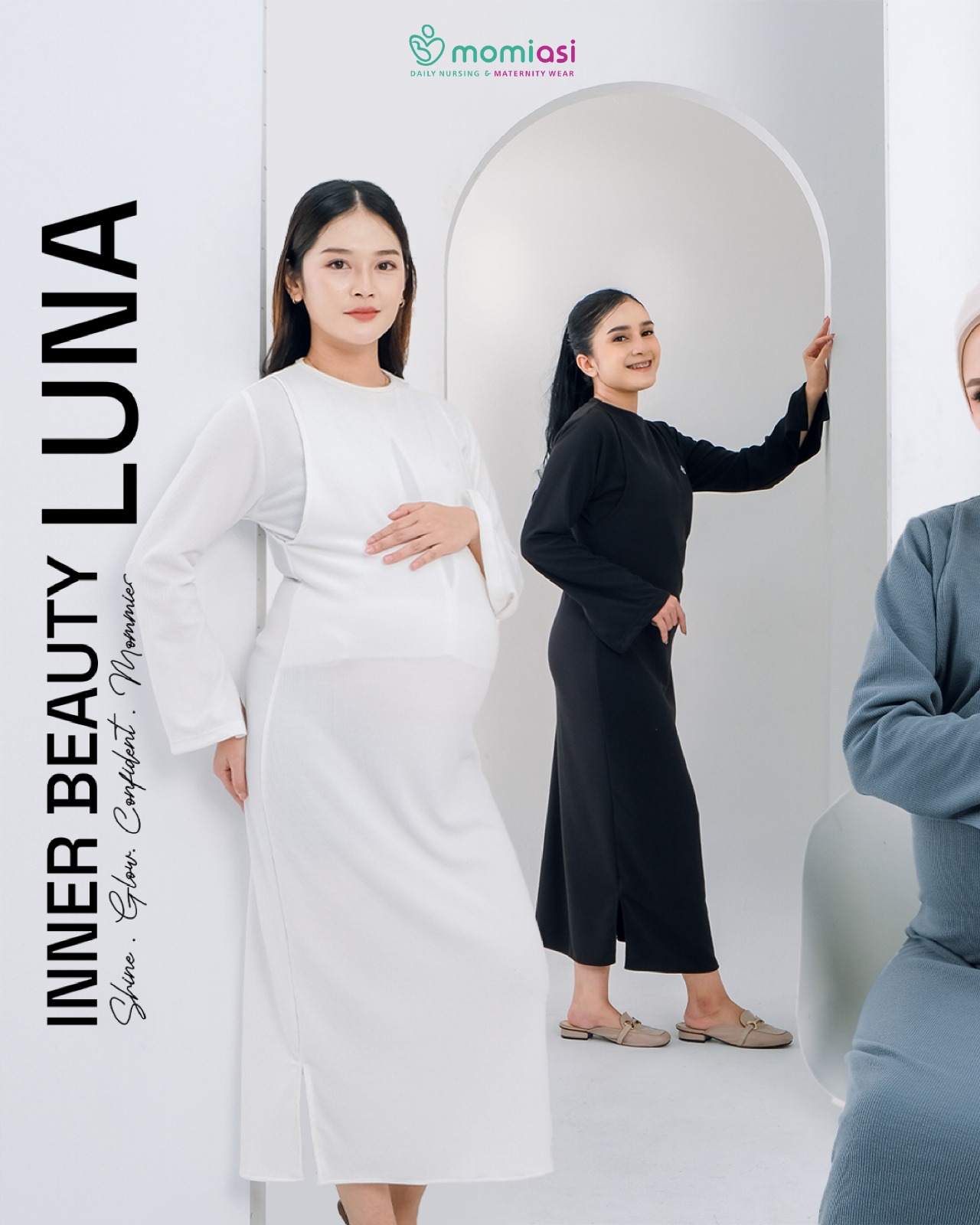 Jual Momiasi - Luna Inner Dress Knit Premium- Inner Dress Longsleeve ...