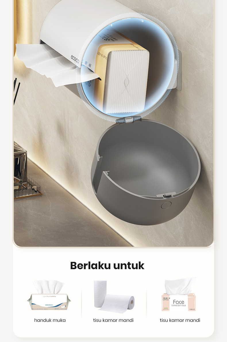 Jual ECOCO Kitchen Tissue Box - Kotak Penyimpanan Tisu Dapur Rak Penyimpanan Tisu Toilet Basah ...