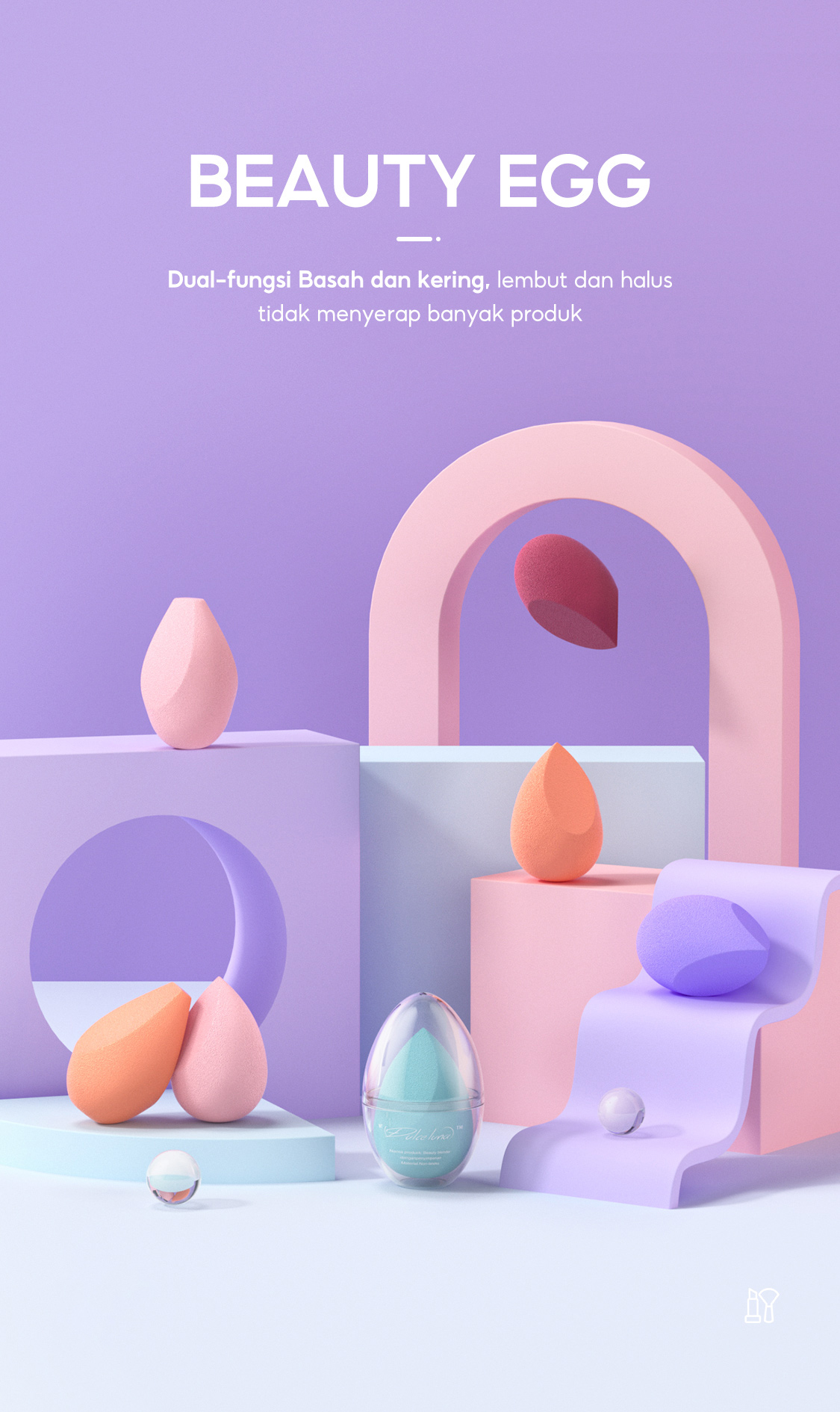 Jual OHSOME - Dulce Luna/ La Motti Cross Section Storage Beauty Blender ...