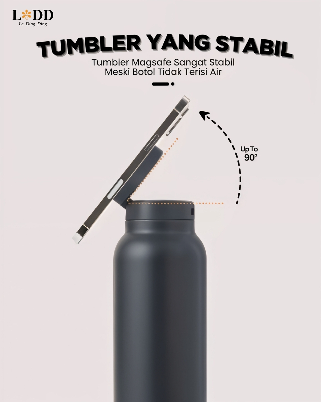 Jual Le Ding Ding-Tumbler Stainless Ring Magnet Phone Holder Double ...