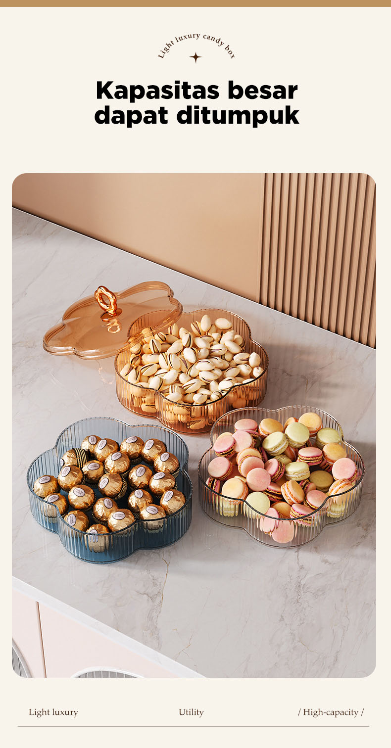 Jual Bassy Toples Kue Susun Rak Snack Tingkat Transparan Wadah Makanan ...