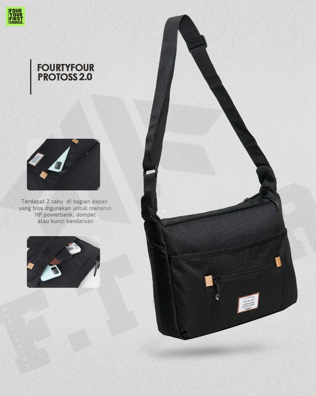 Jual Tas Selempang Pria FOURTYFOUR PROTOS - Slingbag Pria Premium ...