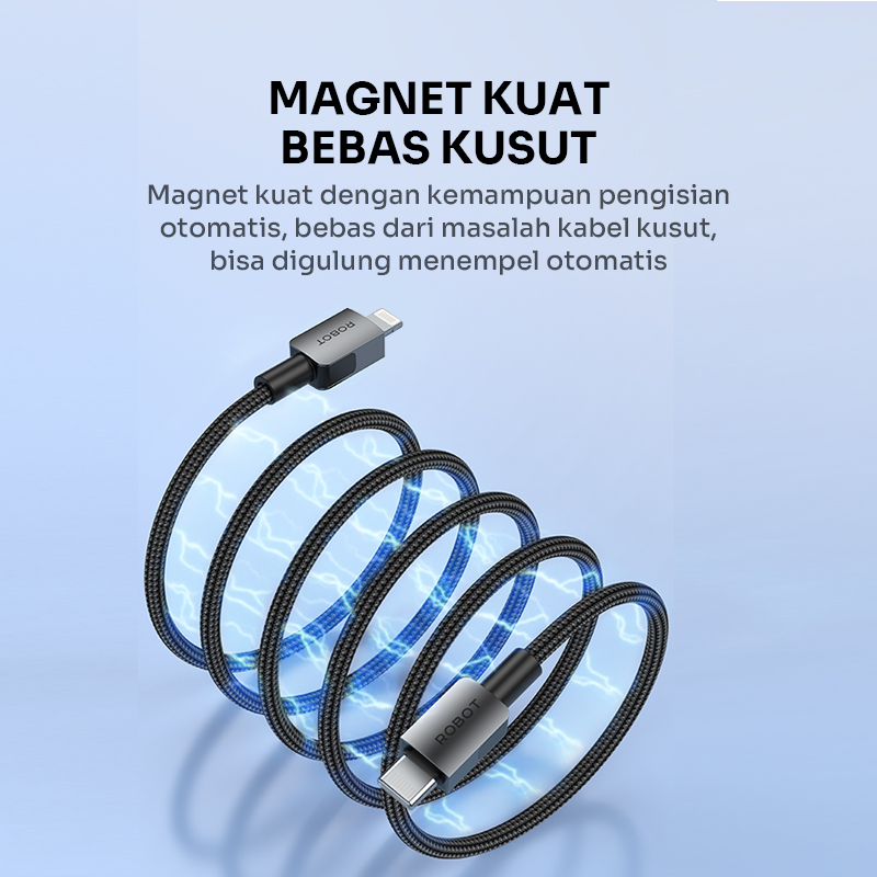 Jual ROBOT Kabel Data Magnetik Fast Charging 65W Kabel Charger Type C ...