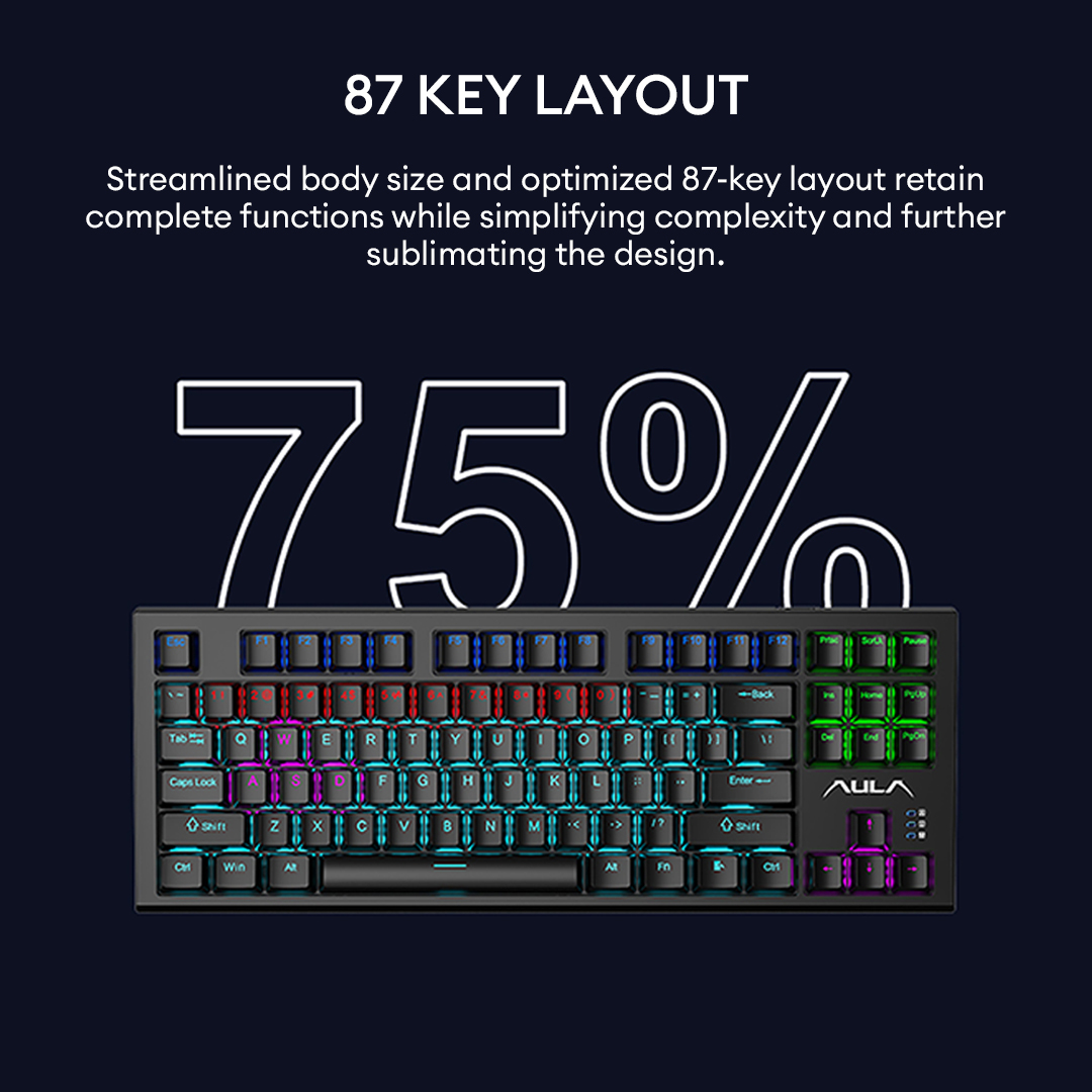 Jual AULA Keyboard Mechanical Gaming Ergonomic F3032 Colorful LED Back ...