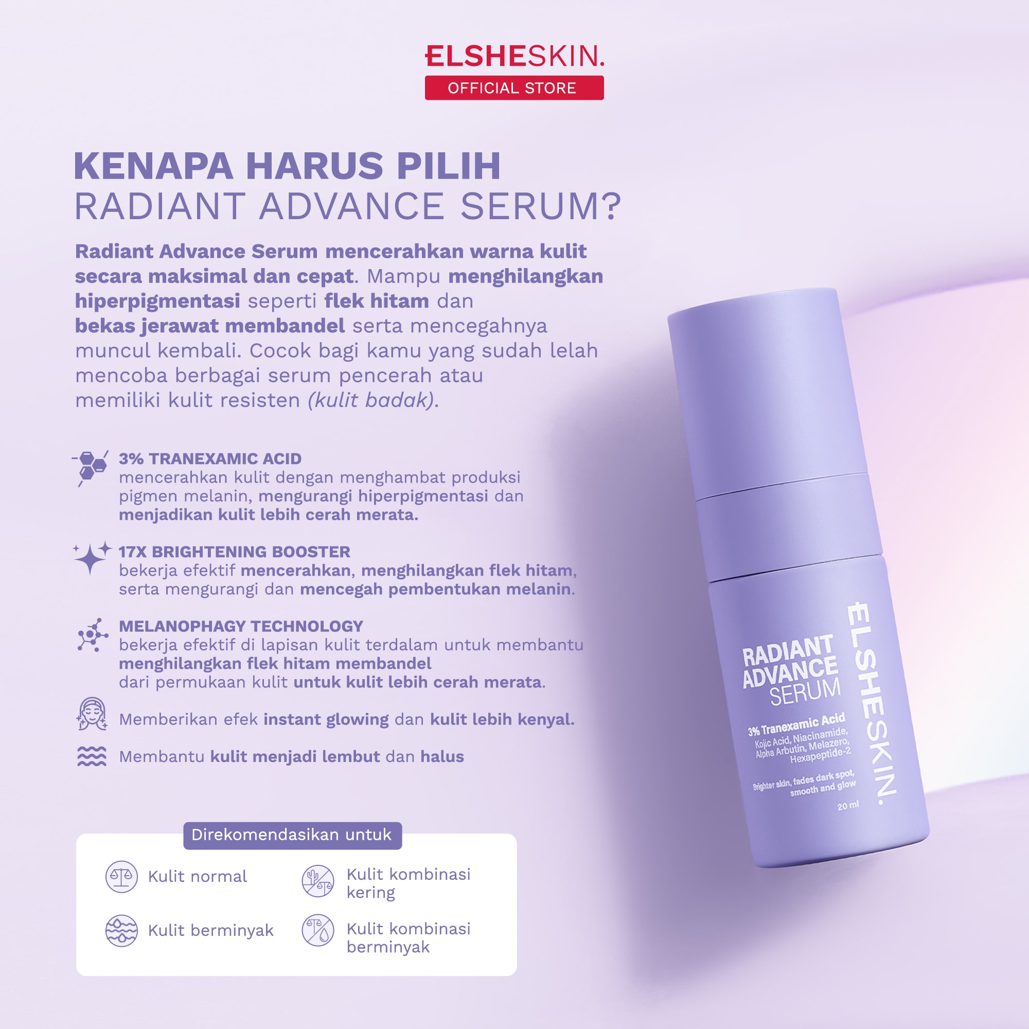 Jual Elsheskin Radiant Advance Serum 20ml Brightening Serum Cerahkan ...