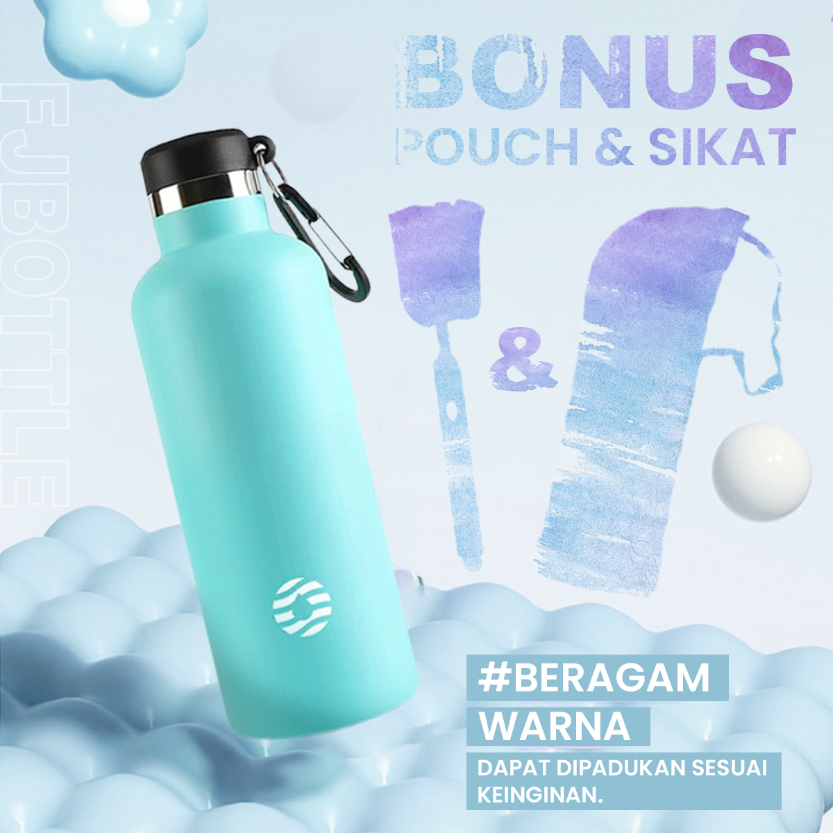 Jual FJbottle - SR2100 Botol Minum Tumbler Olahraga Stainless Steel ...