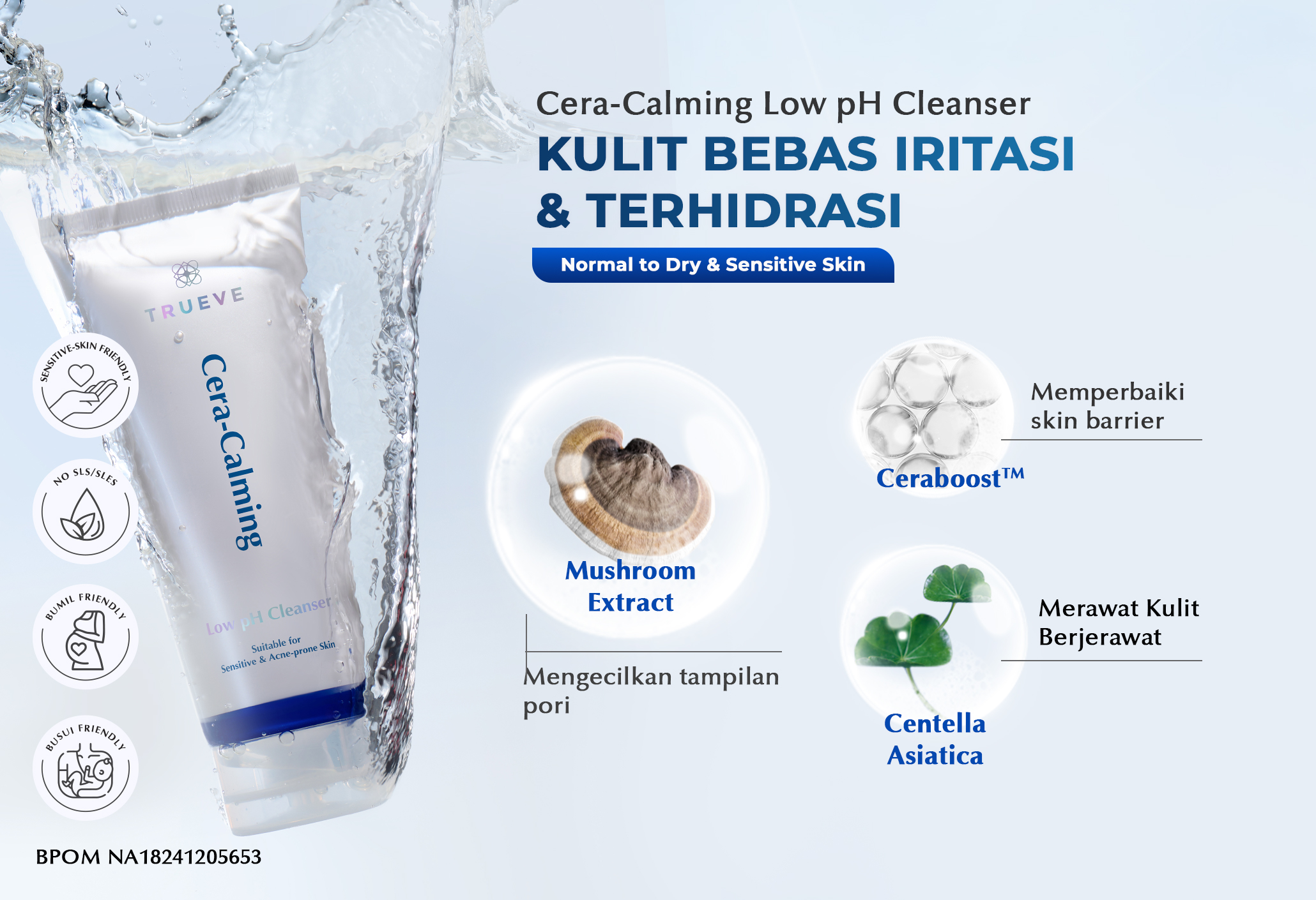 Jual TRUEVE Cera-calming Low pH Facial Cleanser - facial wash sabun low ...